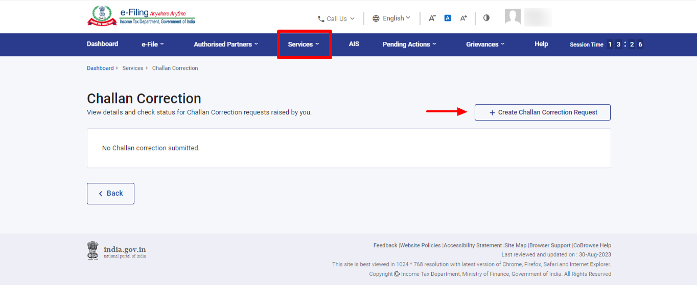 Step by Step Guide to change attributes for correction in challan ...