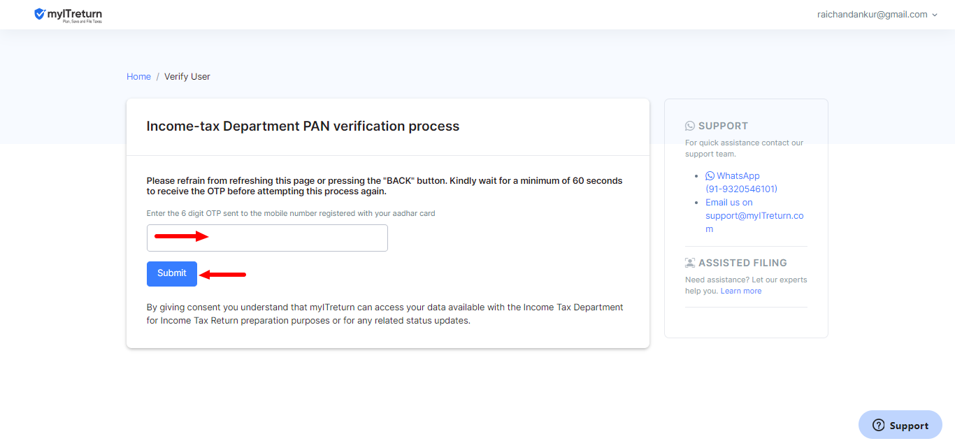 The PAN is already a client for an ERI – myITreturn Help Center