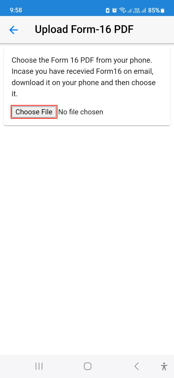 Upload Form-16 and File ITR using mobile app – myITreturn Help Center