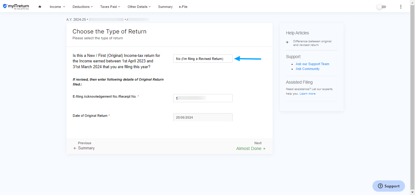 Steps to modify (revise) your income tax return – myITreturn Help Center