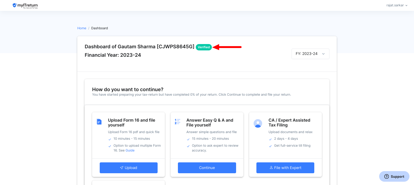 The PAN is already a client for an ERI – myITreturn Help Center